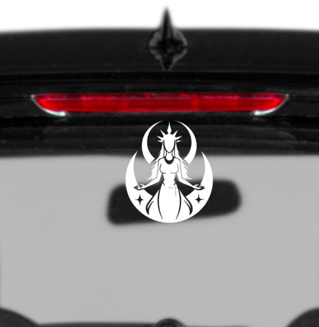 Decal Golden Moon Goddess Car Decal, Window Decal, Mirror Decal, Moon ...