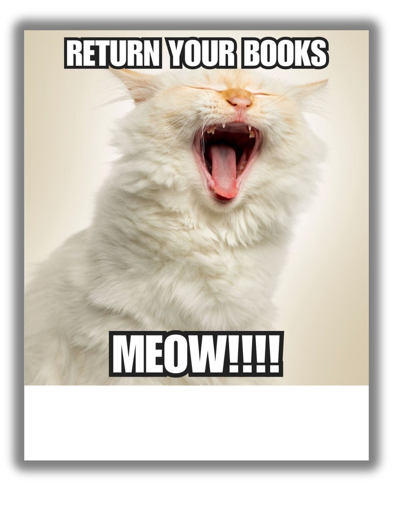 Return Library Book Memes Printable – Digital Download – Reusable ...