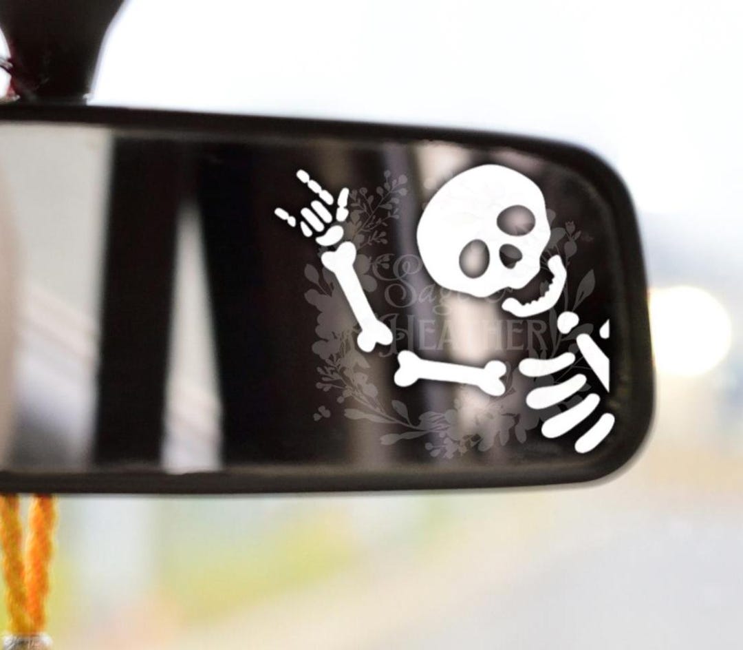 The Original Skeleton Throwing Horns Decal: Rockin' Skull Vinyl Sticker ...