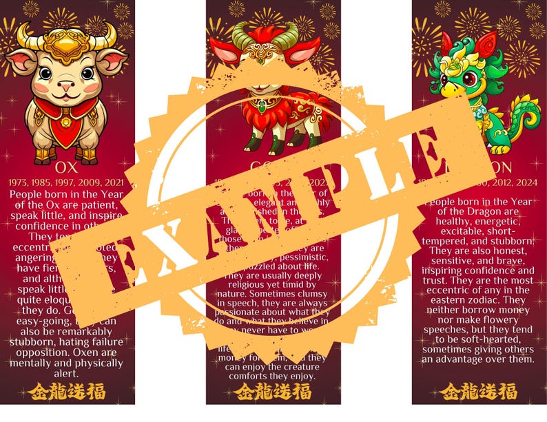 Lunar New Year Bookmarks – Printable Chinese Zodiac Classroom Bookmarks ...