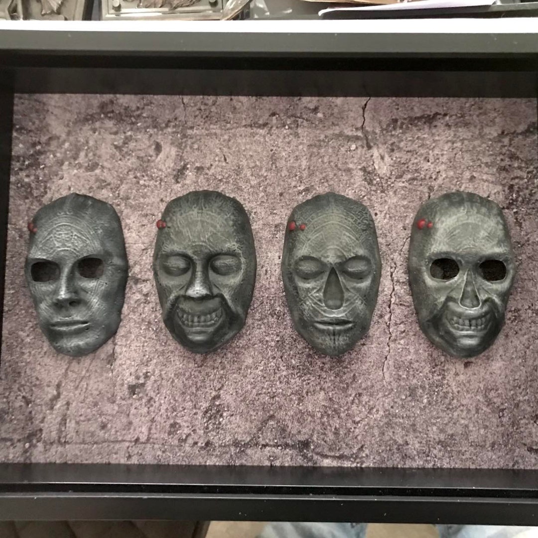 Resident Evil 1 Death Masks Handmade and Crafted A4 Shadow Box Mounted ...