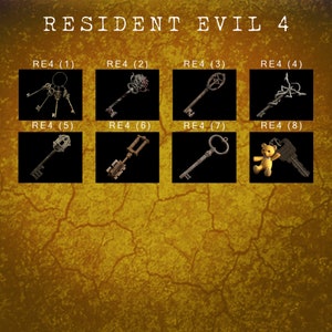 Resident Evil Keys Pick a Key Handmade Mounted in 4x4 High Quality ...