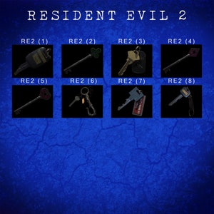 Resident Evil Keys Pick a Key Handmade Mounted in 4x4 High Quality ...