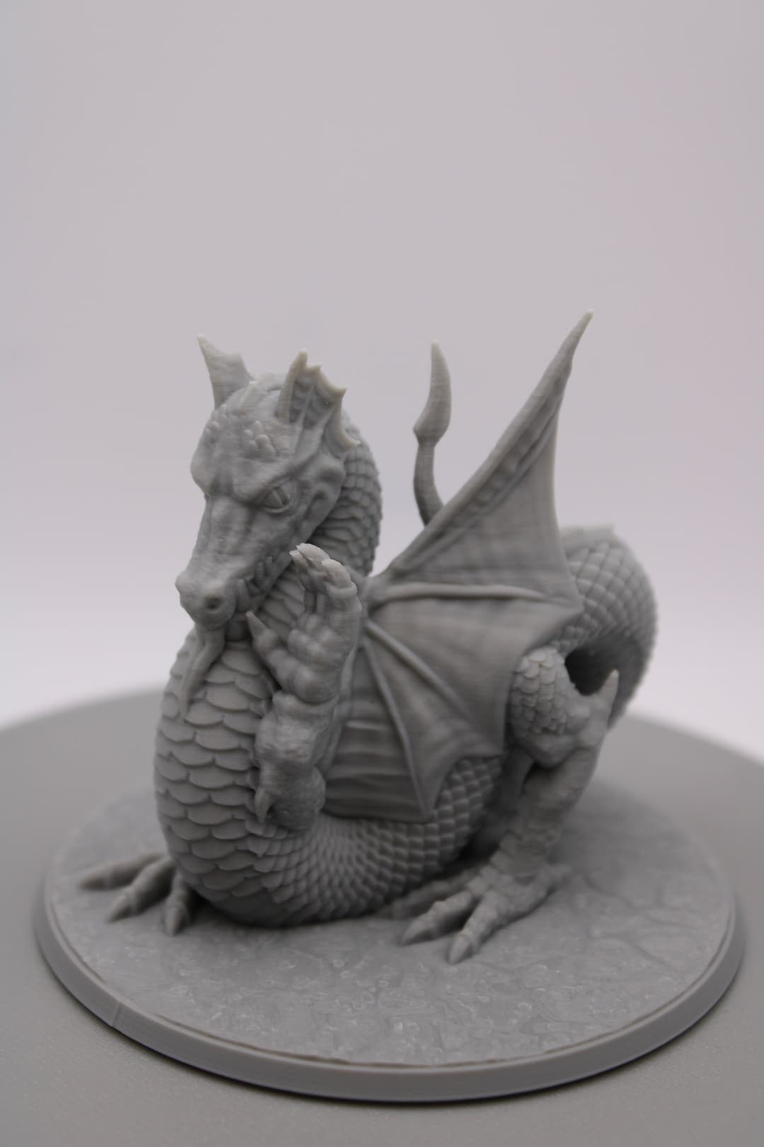 Sitting Green Fire Drake, Dragon Miniature, 50/28mm Scale, Dungeon and ...