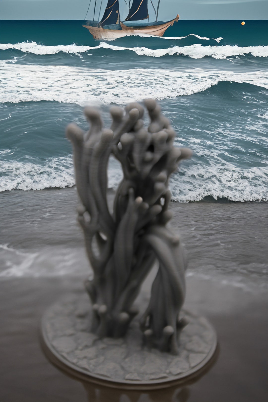 Water Elemental Miniature, 50/28mm Scale, Dungeon and Dragons ...