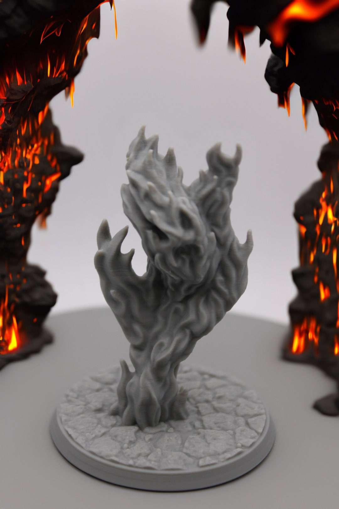 Fire Elemental Miniature, 50/28mm Scale, Dungeon and Dragons ...