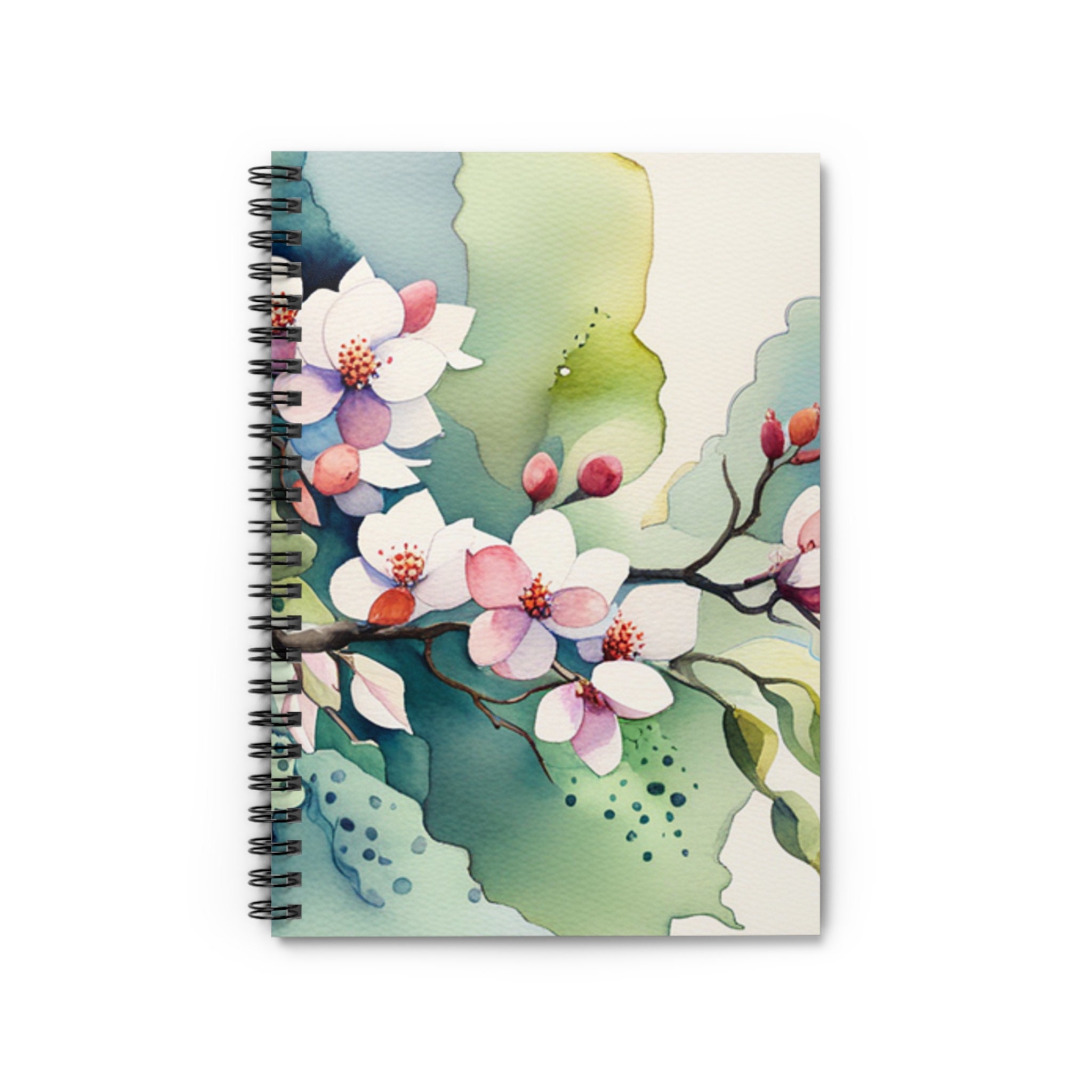Cherry Blossom Watercolor Spiral Notebook Ruled Line - Etsy