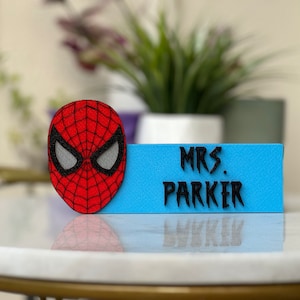 Spider Sign Comic Book Superhero Teacher Desk Name Plate Classroom ...