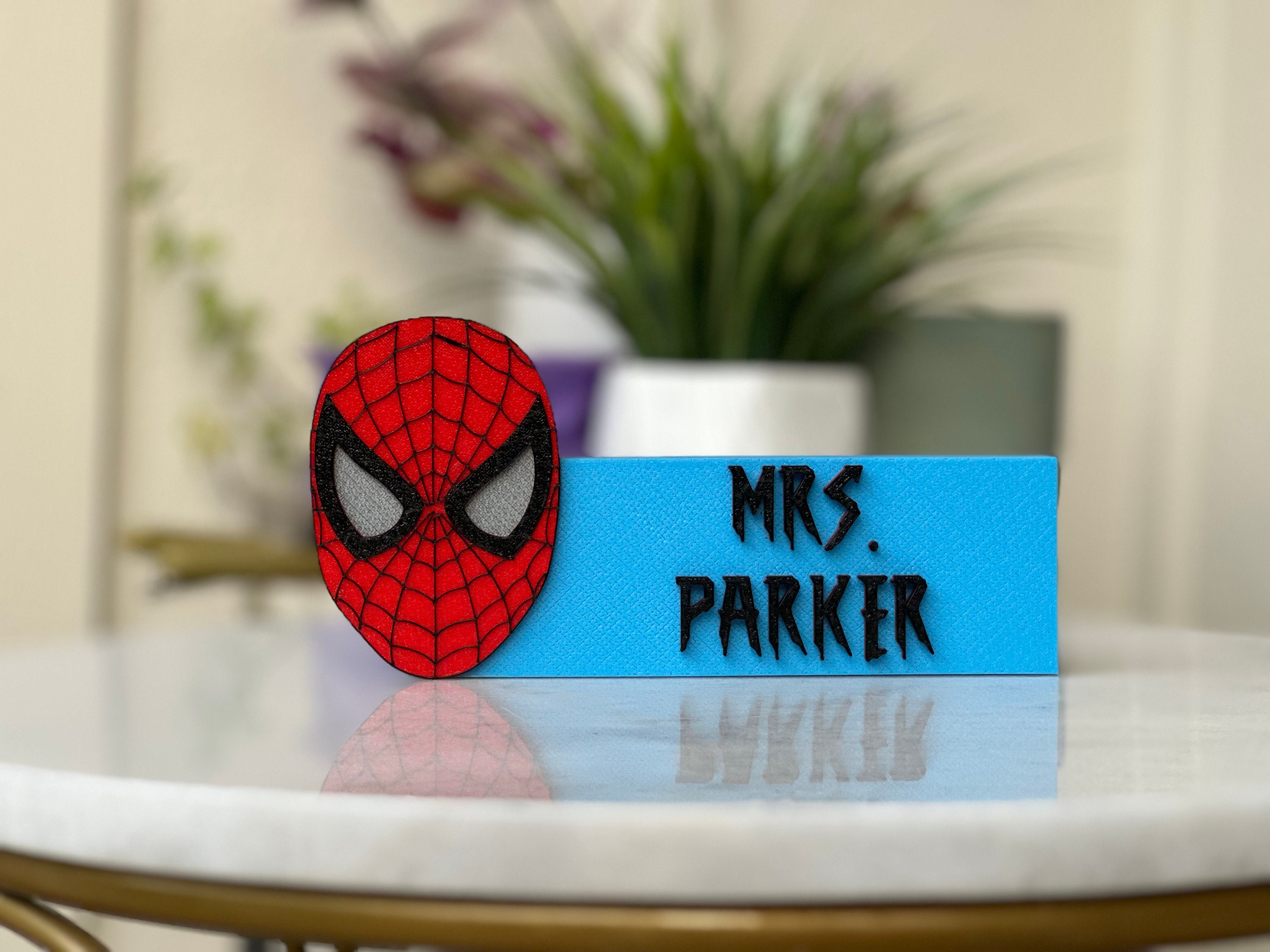 Spider Sign Comic Book Superhero Teacher Desk Name Plate Classroom ...