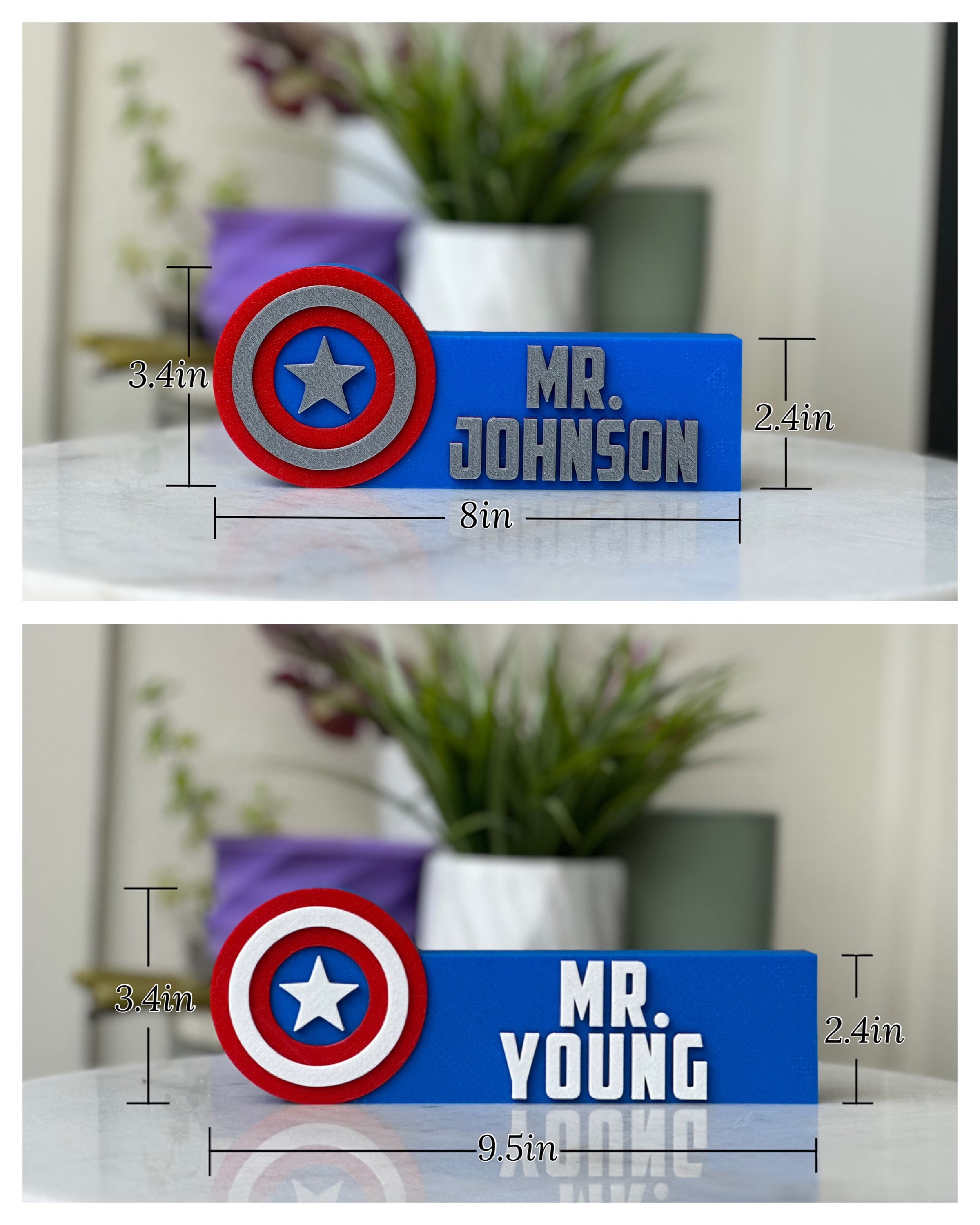 America Comic Book Superhero Sign Teacher Desk Name Plate Classroom ...