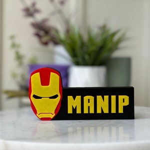 Comic Book Superhero Iron Man Name Sign Teacher Desk Name Plate ...
