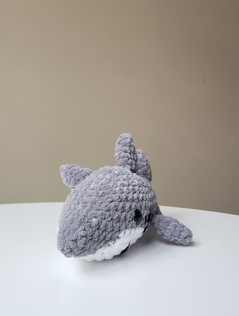 Crochet Shark Plush, Crochet Amigurumi Shark, Crochet Plush, Stuffed ...
