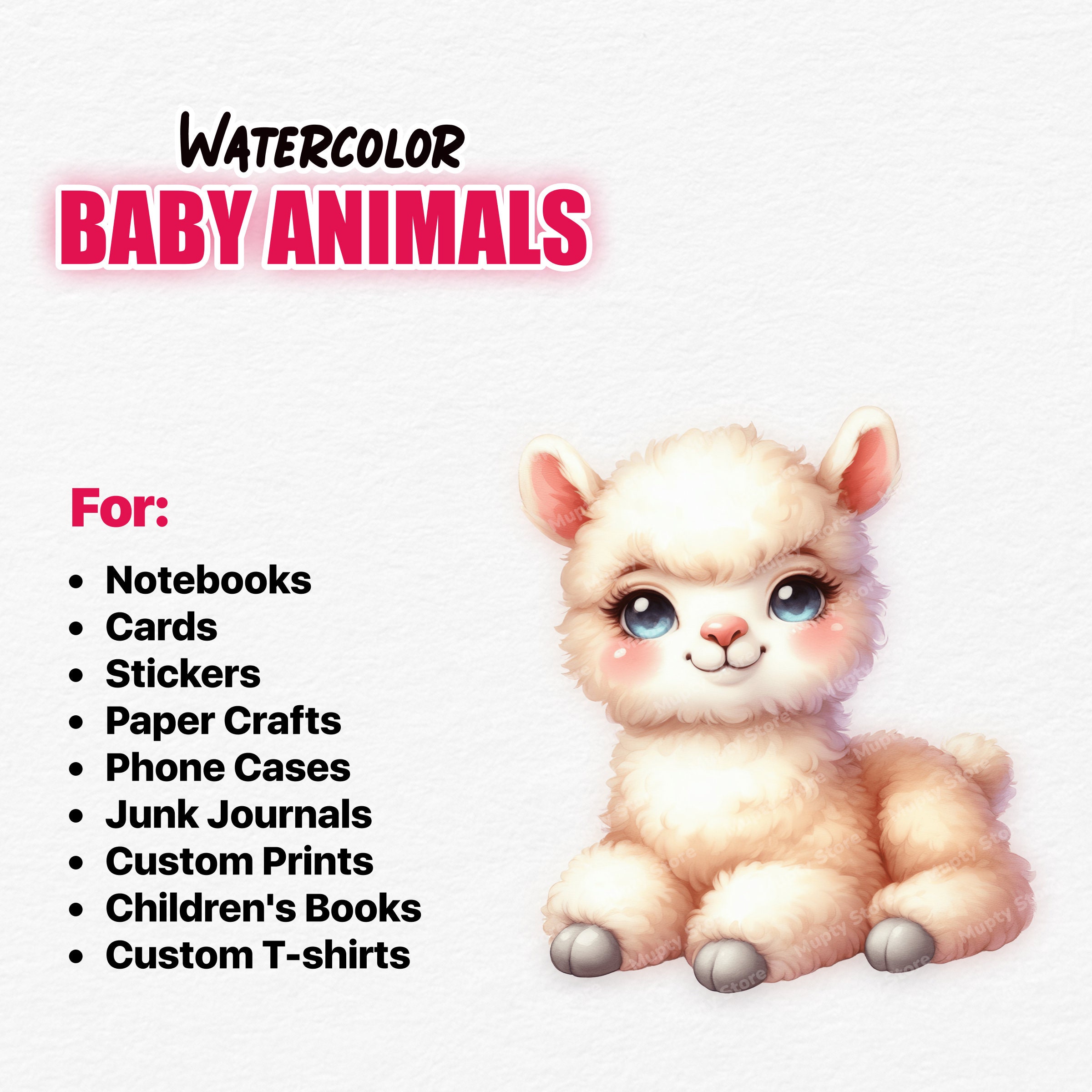 Watercolor Baby Animals, Cute Animal PNG Clipart, Watercolor Animals ...
