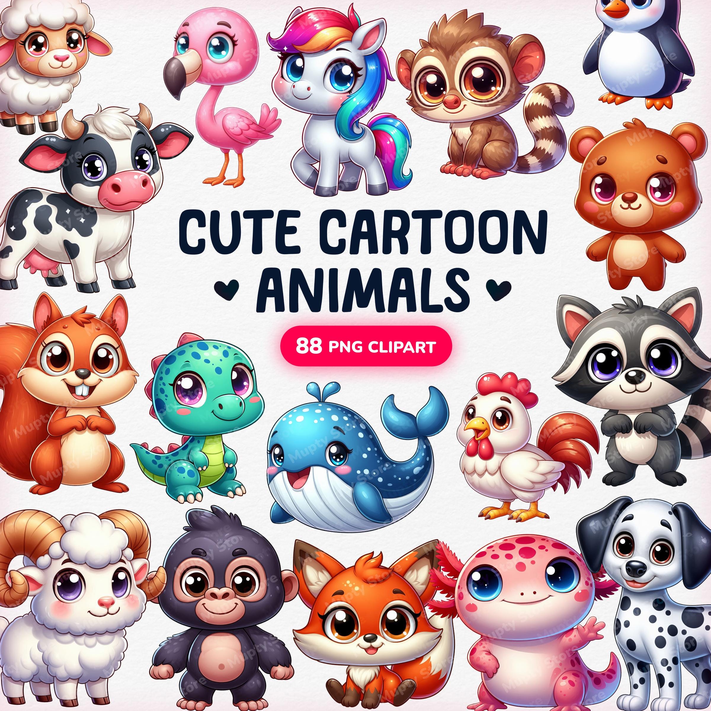 Cute Cartoon Animals Clipart, Cute Animals Png, Baby Animals Clipart ...