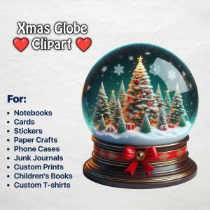 Christmas Snow Globes Clipart Bundle, 15 Chirstmas Globe, Snow Globe ...