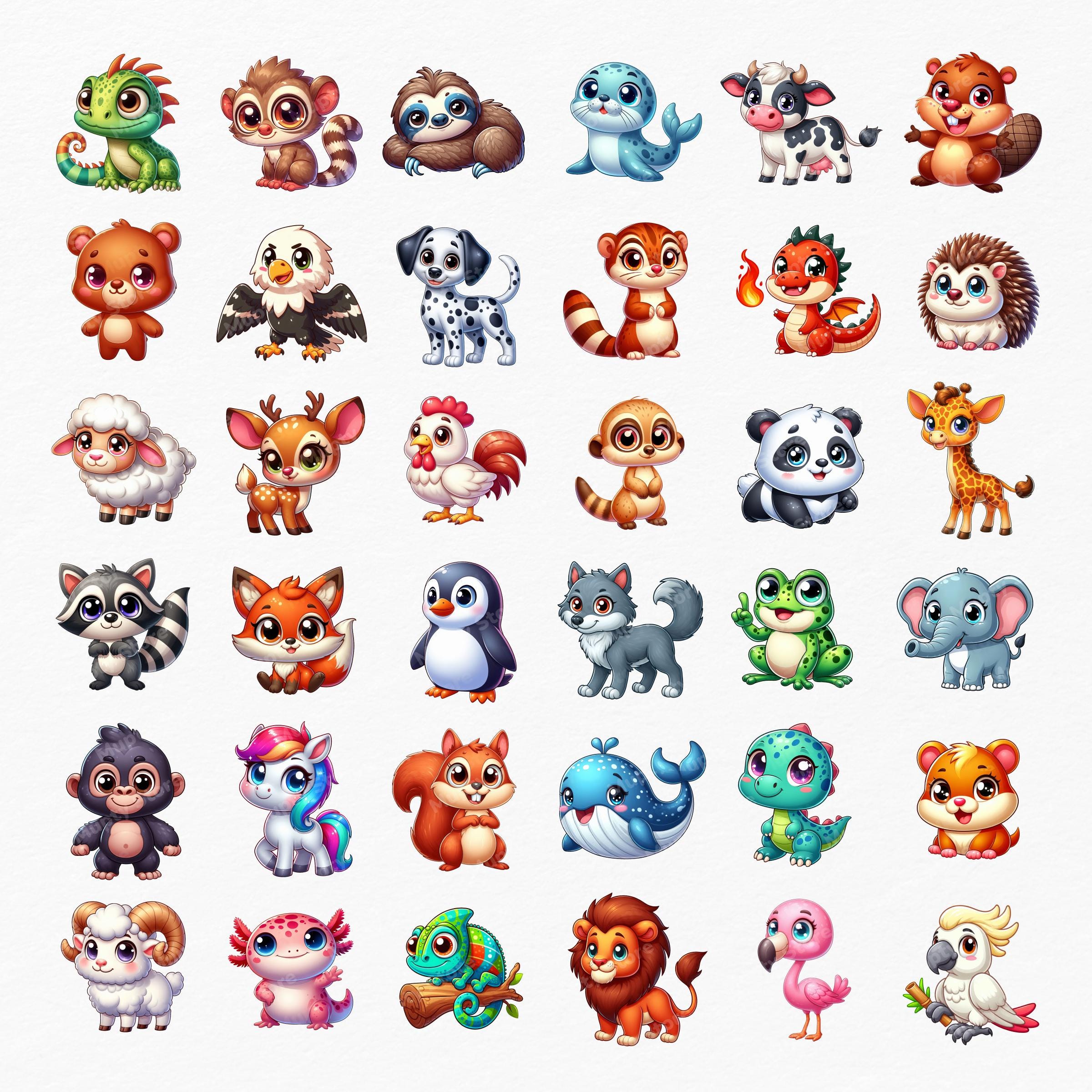 Cute Cartoon Animals Clipart, Cute Animals Png, Baby Animals Clipart ...