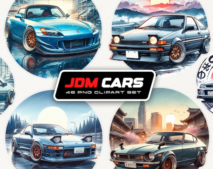 JDM Cars Clipart, Sports Cars PNG, Japanese Car Print, Racing Car ...