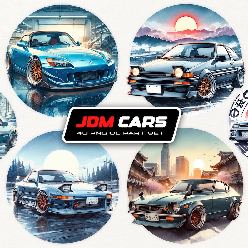 JDM Cars Clipart, Sports Cars PNG, Japanese Car Print, Racing Car ...