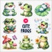 Watercolor Cute Frogs Clipart, 35 Frogs PNG, Watercolor Cute Animals ...