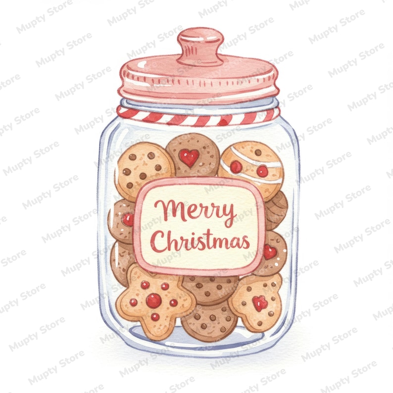 20 Christmas Cookies Clipart Pack PNG & JPG, Cute Holiday Cookie ...