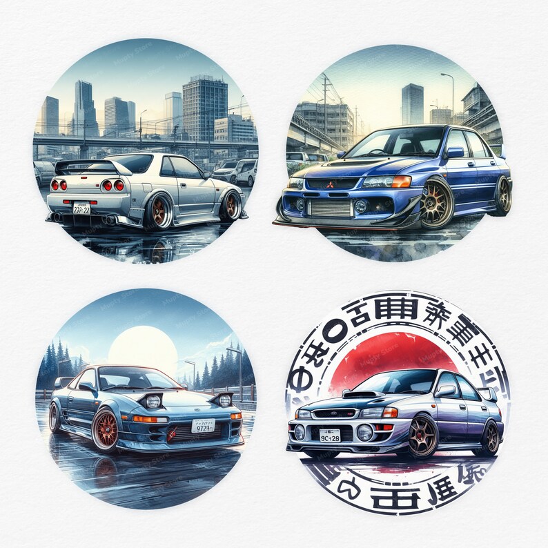 JDM Cars Clipart, Sports Cars PNG, Japanese Car Print, Racing Car ...
