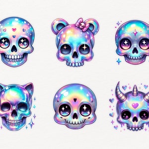 Cute Skull Clipart, Colorful Skull Clipart, Funny Skull Png, Cute ...