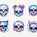Cute Skull Clipart, Colorful Skull Clipart, Funny Skull Png, Cute ...
