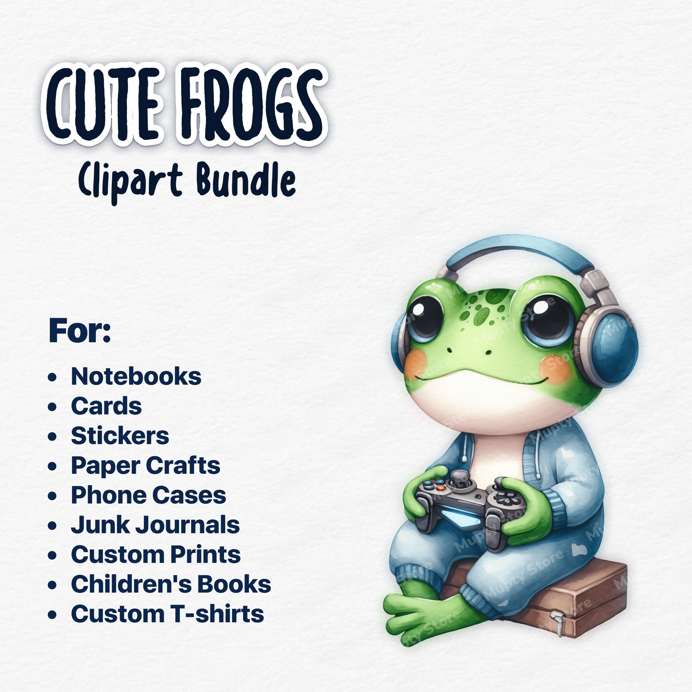 Watercolor Cute Frogs Clipart, 35 Frogs PNG, Watercolor Cute Animals ...