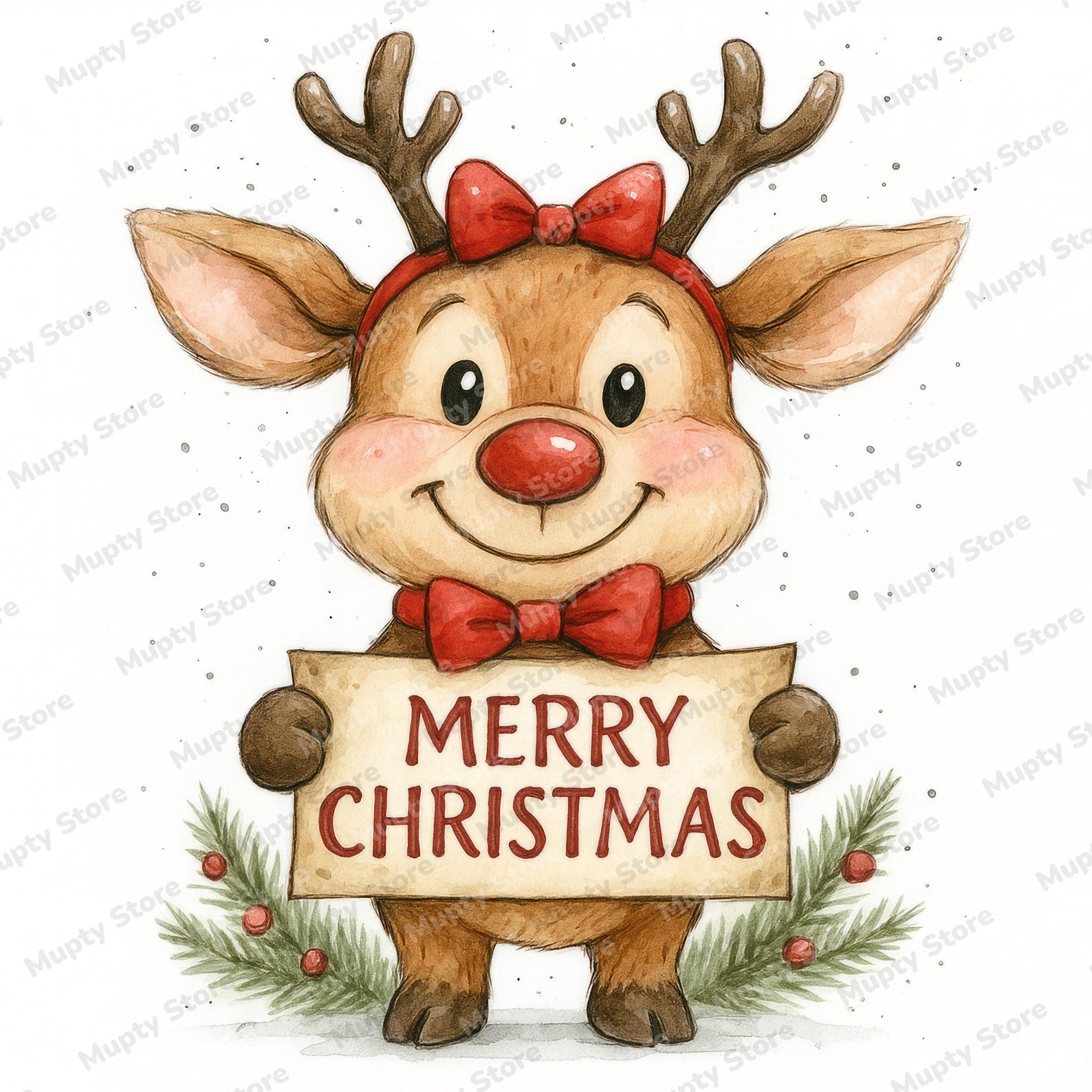 15 Funny Christmas Reindeer Clipart Pack PNG, Humorous Holiday Reindeer ...