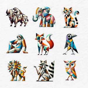 Cubism Art Quirky Animals, Animals Art Print, Cubism Art Animals ...