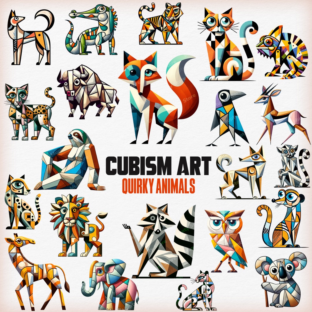 Cubism Art Quirky Animals, Animals Art Print, Cubism Art Animals ...