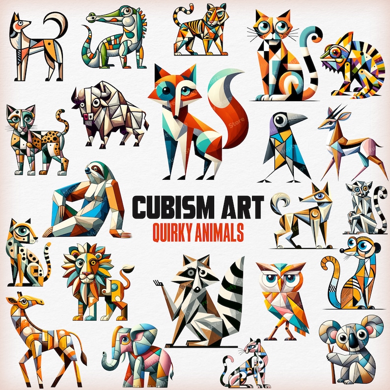 Cubism Art Quirky Animals, Animals Art Print, Cubism Art Animals ...