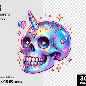 Cute Skull Clipart, Colorful Skull Clipart, Funny Skull Png, Cute ...