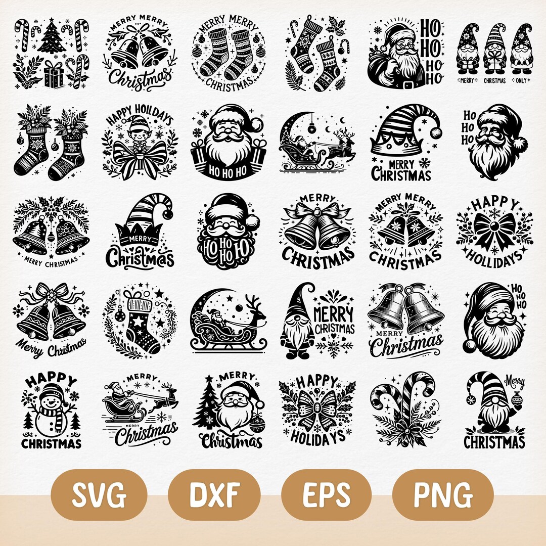 Christmas SVG Bundle, Christmas SVG Cut Files, Xmas Svg, Christmas PNG ...