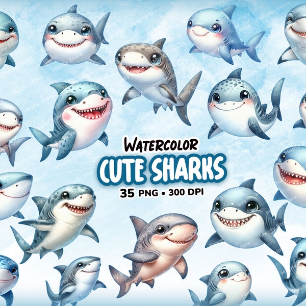 Shark Clipart - Etsy