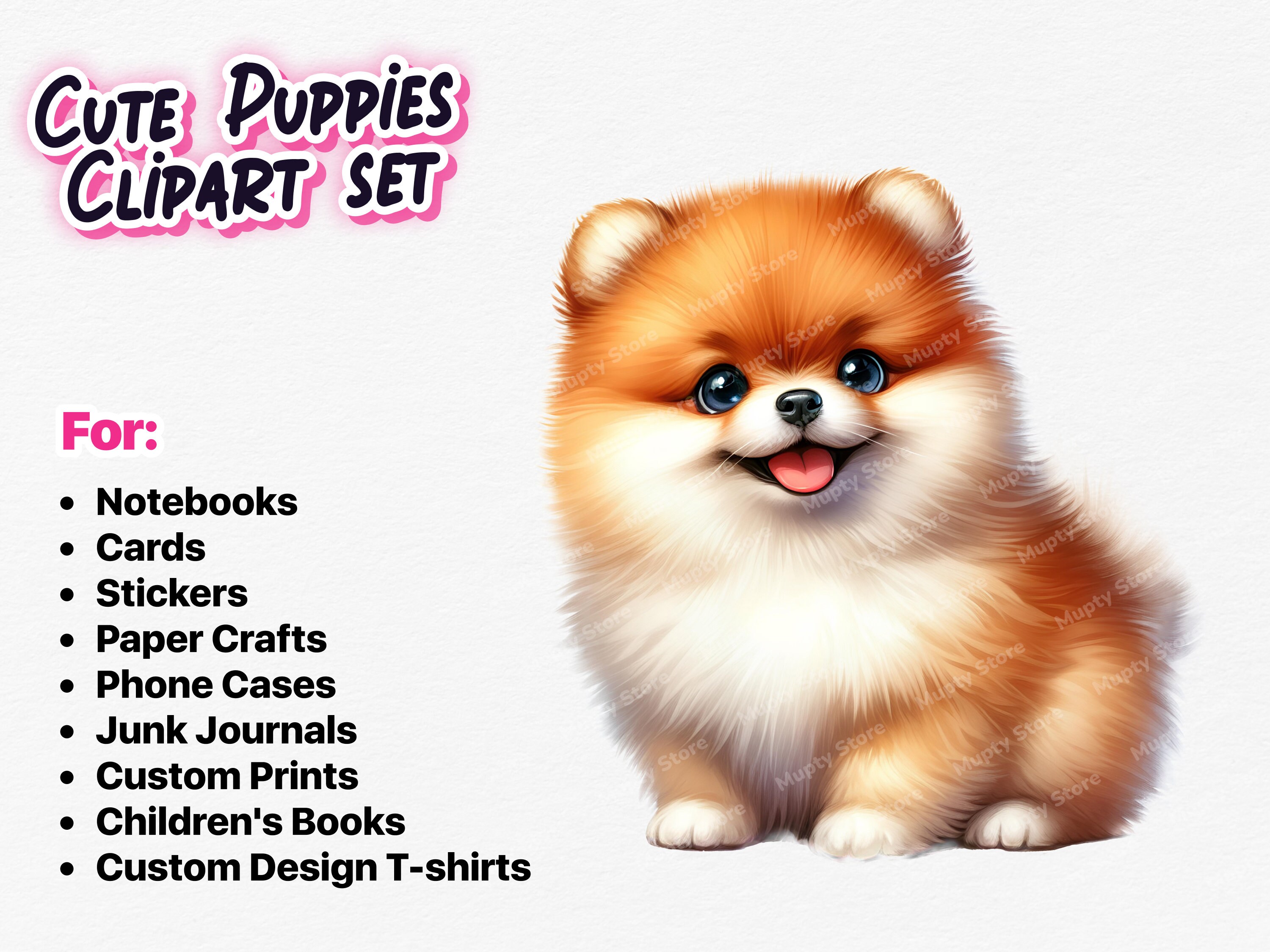 Watercolor Cute Puppies, Puppy PNG Clipart, Dog Clipart, 30 Watercolor ...
