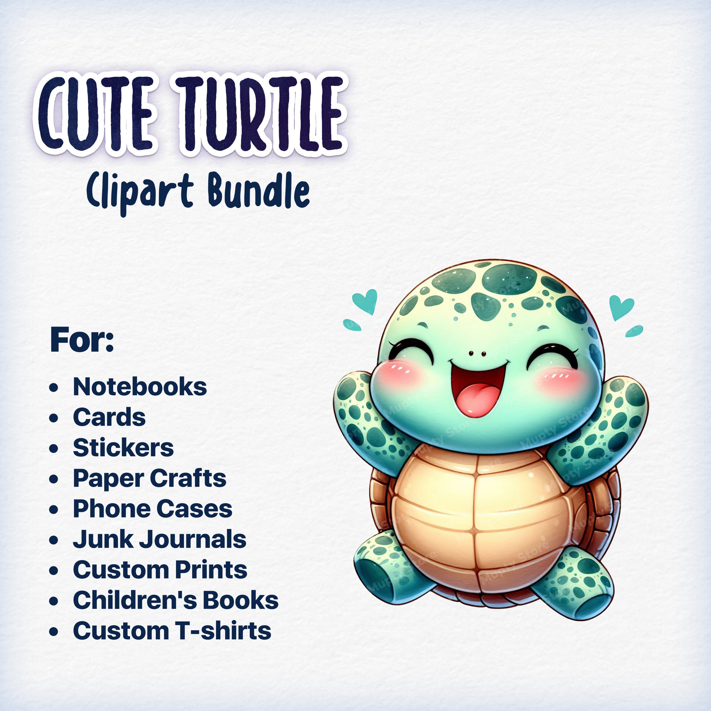 Watercolor Cute Turtle Clipart, 35 Turtles PNG, Watercolor Cute Animals ...