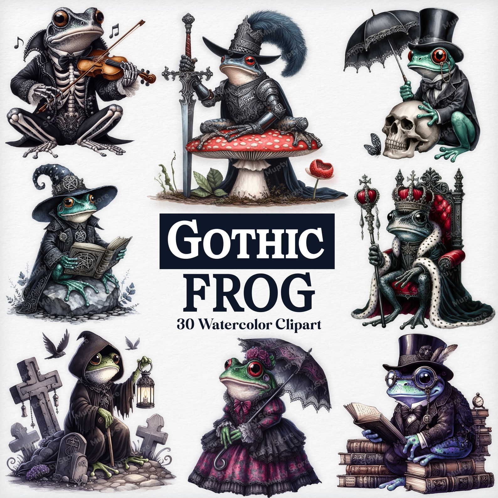 Gothic Frog Clipart, Gothic Animals PNG, Gothic Clipart, Goth PNG ...