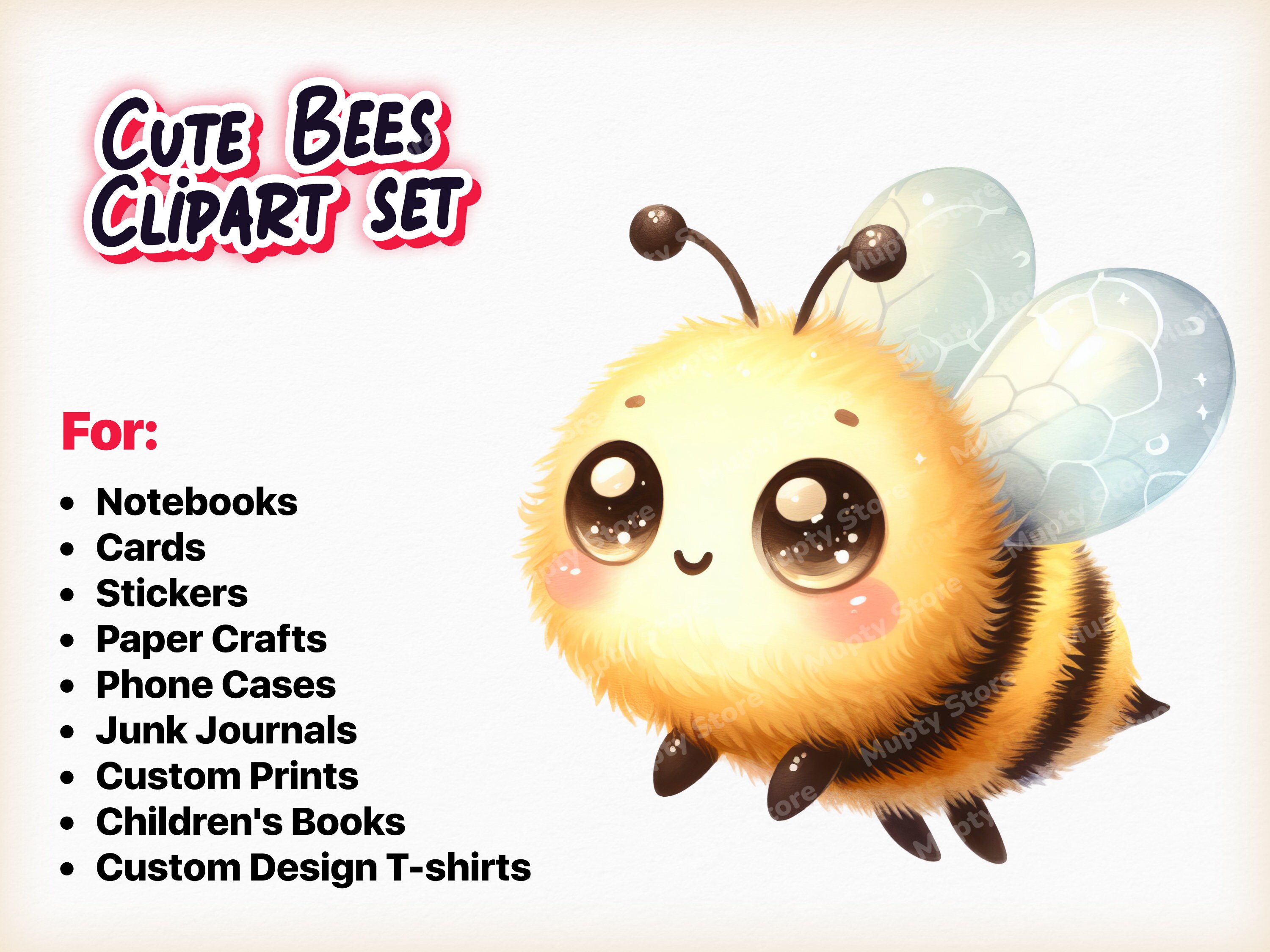 Cute Bees Clipart, Watercolor Bees Clip Art, Baby Bee PNG, Bee Nursery ...