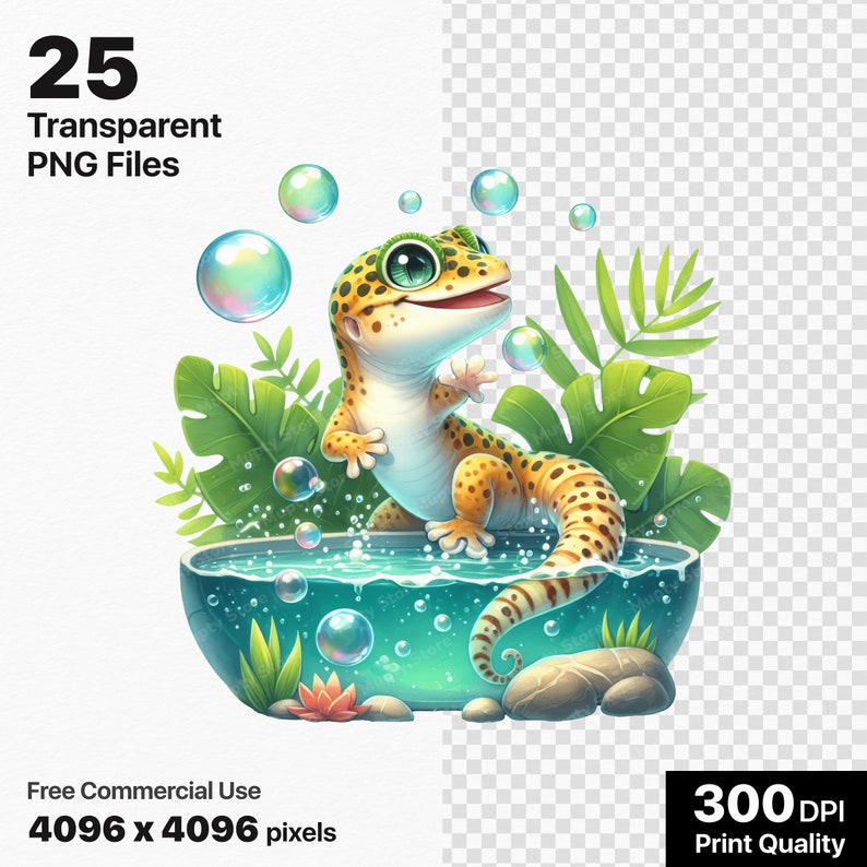 Cute Gecko Clipart, Watercolor Reptiles, Reptile Clipart, Gecko Png ...