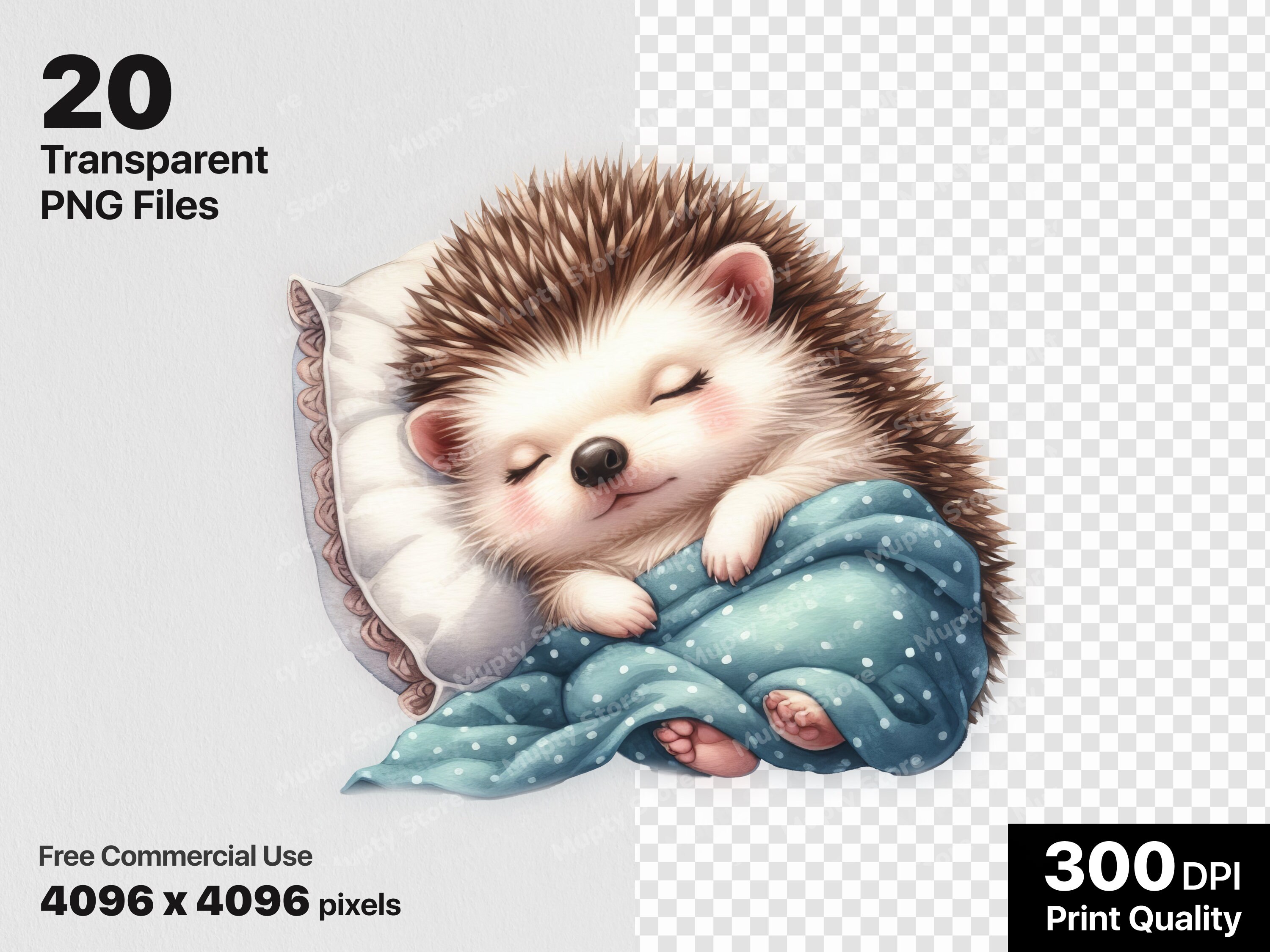 Watercolor Sleepy Animals Clipart, Cute Animal Clipart, Watercolor ...