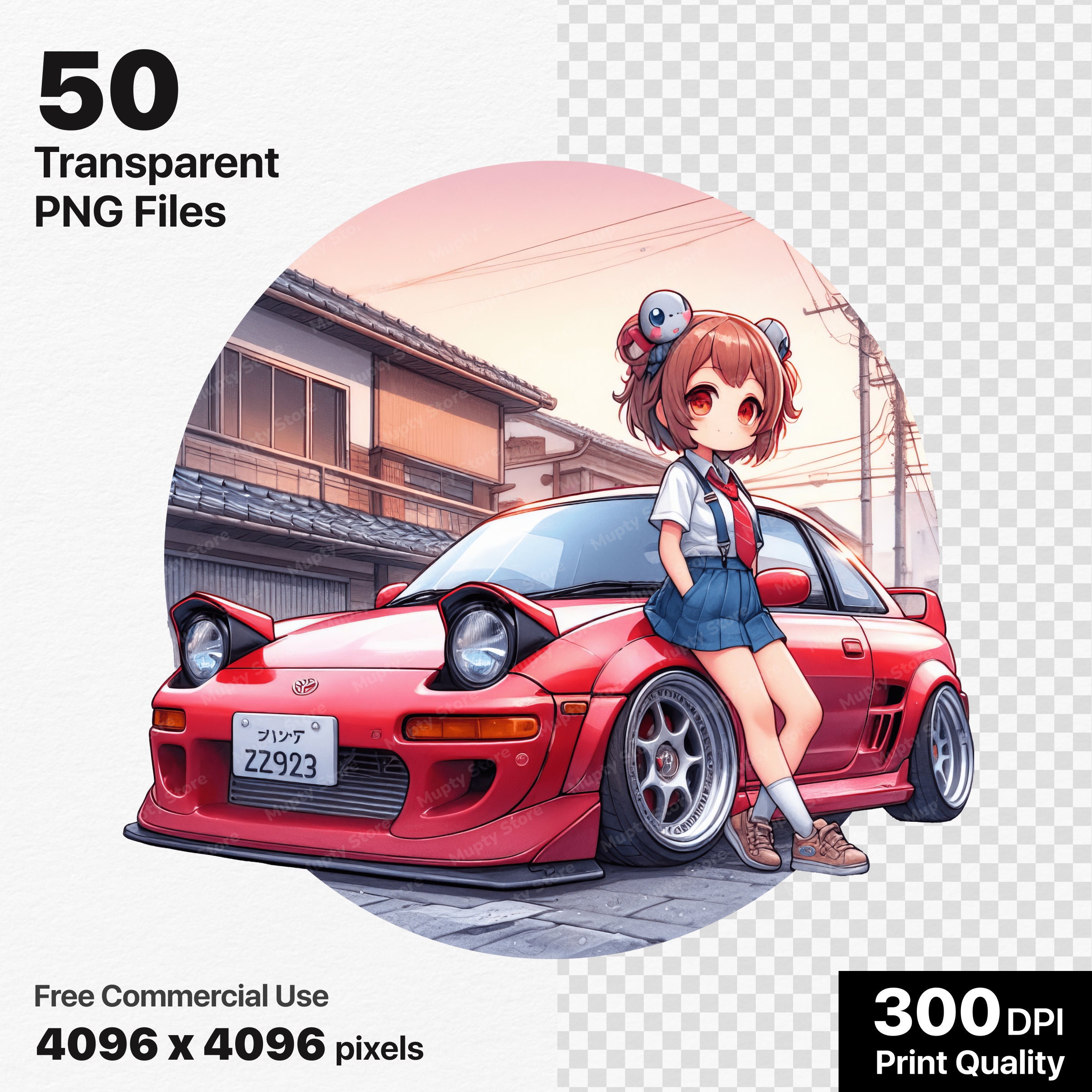 JDM Cars & Anime Girls Clipart, JDM Cars Clipart, Anime Car Print ...