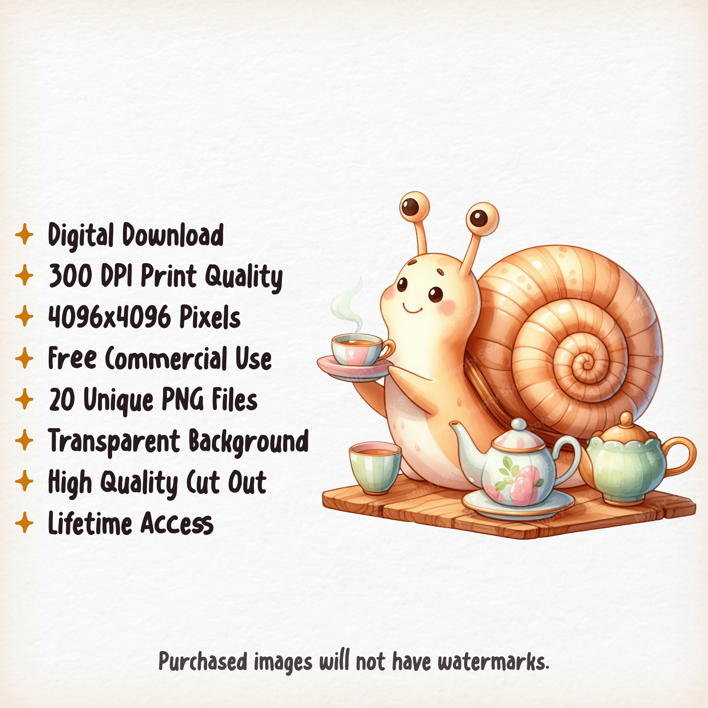 Cute Snail Watercolor Clipart, 20 Snails Clipart, Baby Snail Png ...