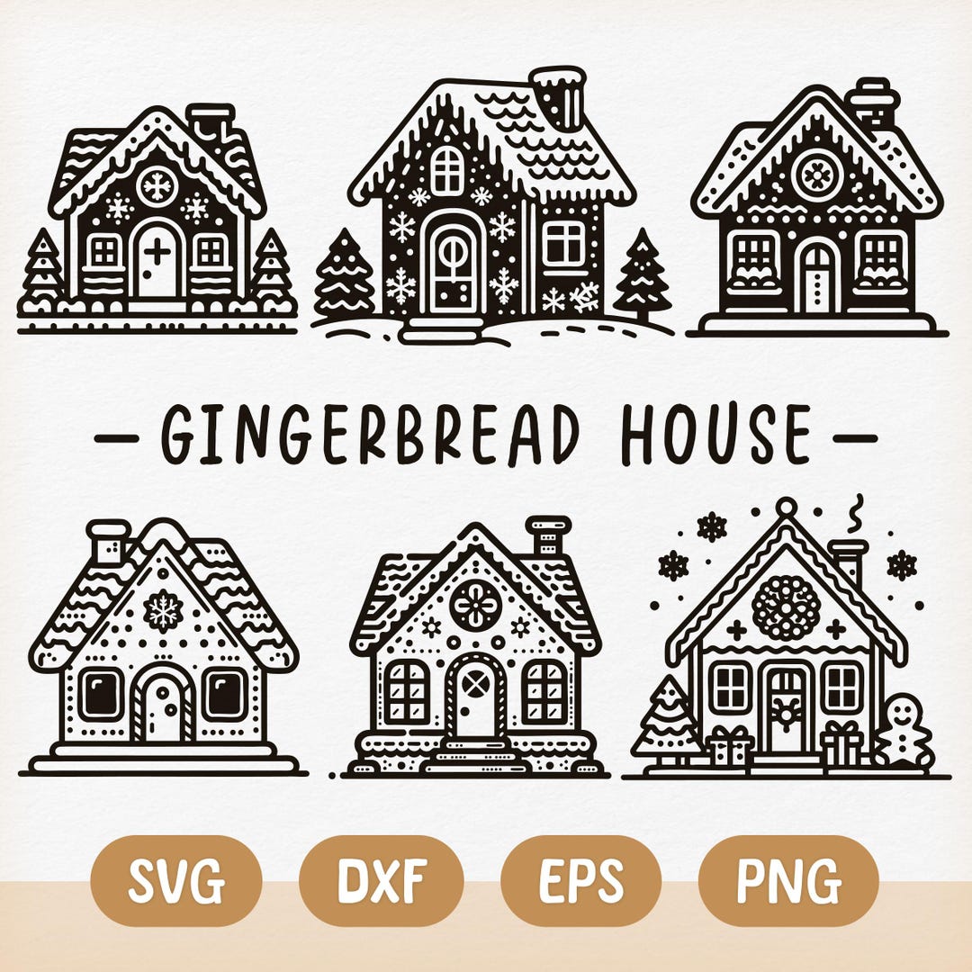 Gingerbread House SVG, Christmas House SVG, Gingerbread House Cut File ...