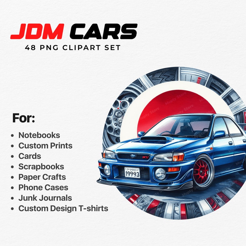 JDM Cars Clipart, Sports Cars PNG, Japanese Car Print, Racing Car ...