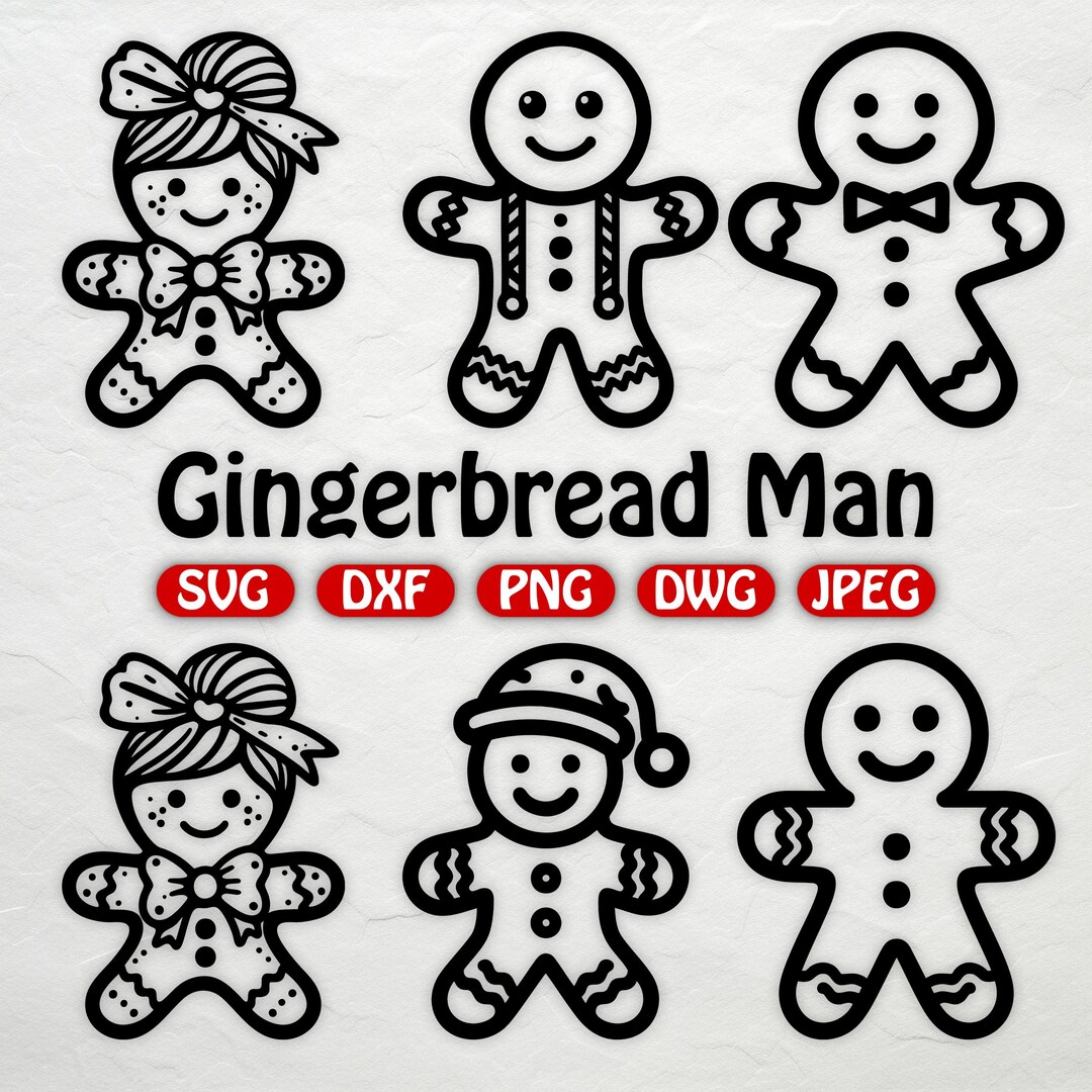 Gingerbread Man SVG, Christmas Svg, Gingerbread DXF, Gingerbread ...
