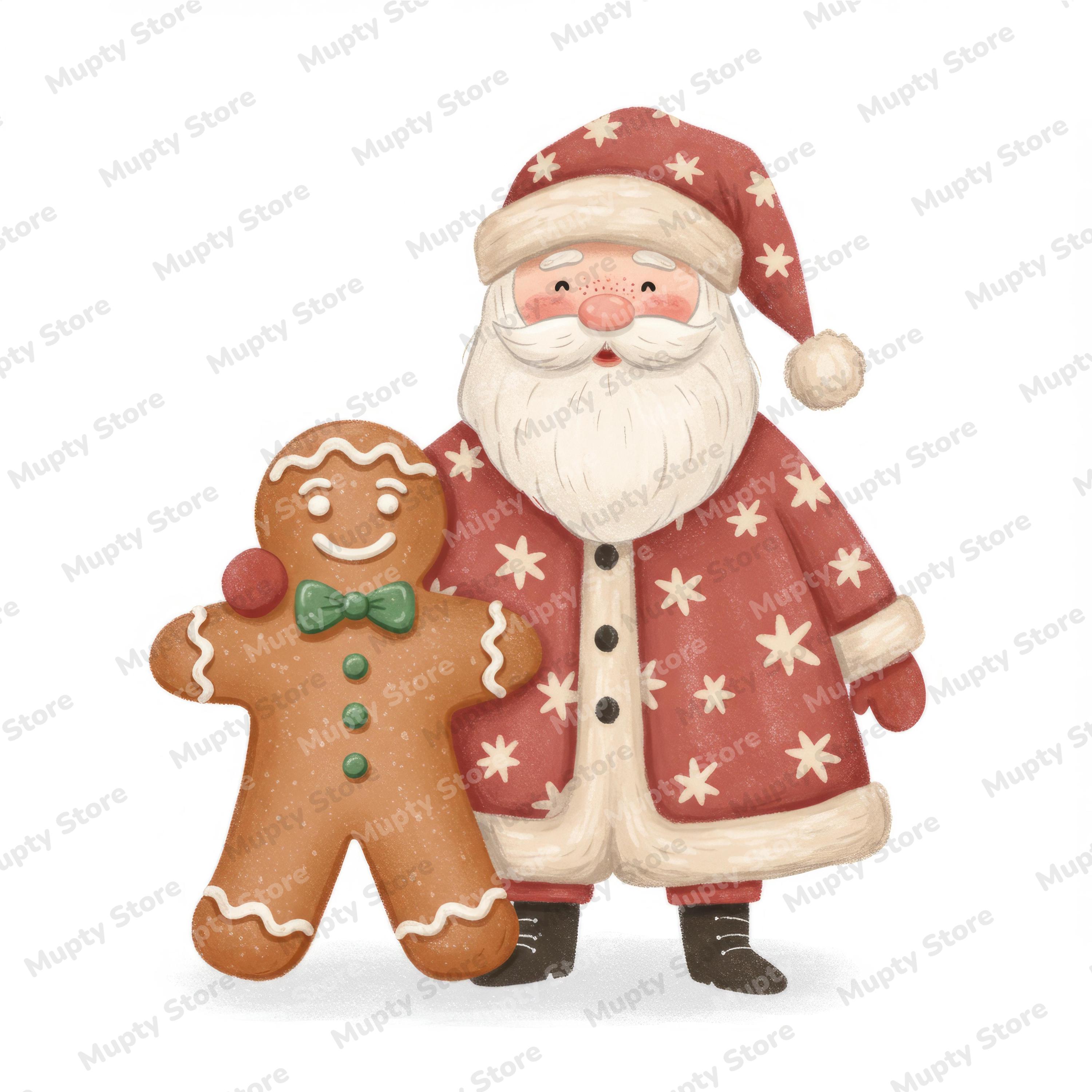 25 Cute Christmas Clipart, Santa Clipart, Planners Holiday Cards ...