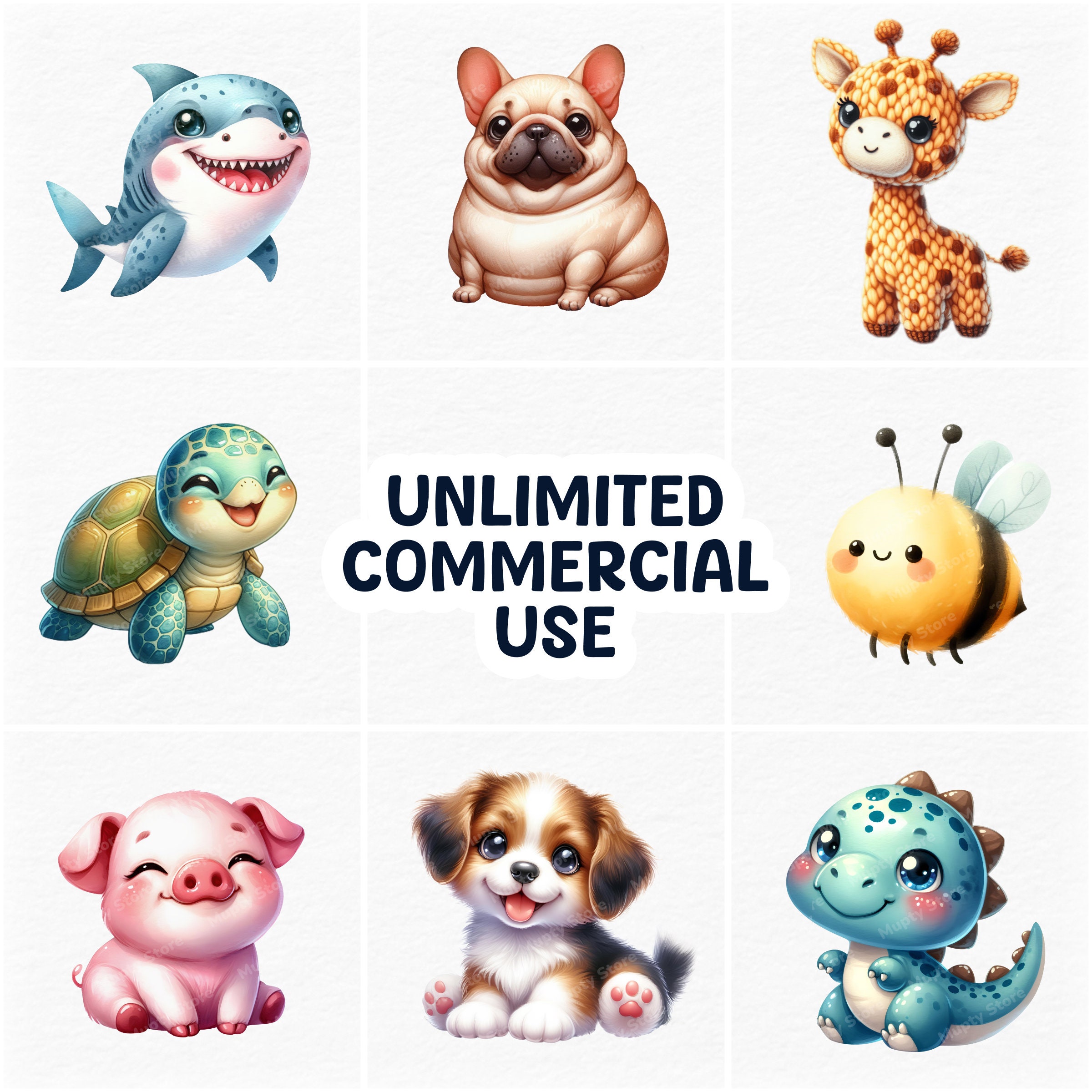 Animal Clipart Bundle, Baby Animals PNG, 1250+ Animals Clipart Mega ...