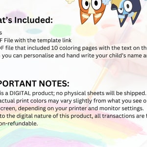 10 Personalized Bluey Coloring Sheet Coloring Pages Customizable Canva ...