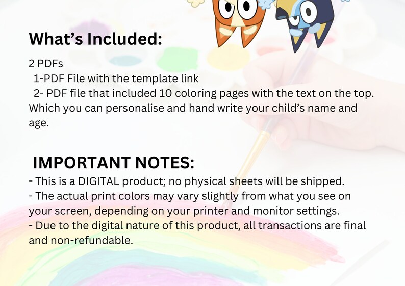 10 Personalized Bluey Coloring Sheet Coloring Pages Customizable Canva ...